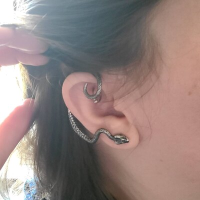 SINGLE Snake Cuff Earring, Snake Cuff Earring, Gothic Earring, Gothic ...