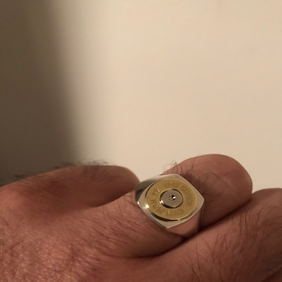 Bullet Ring, Men's Sterling Silver & Brass Bullet Ring, Men's Sterling ...