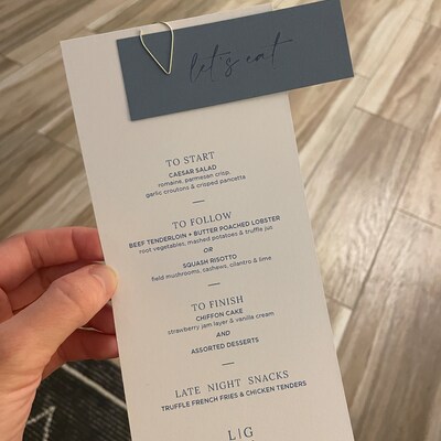 Menu Name Tag Wedding Name Card With Gold Teardrop Clip Place Name Card ...