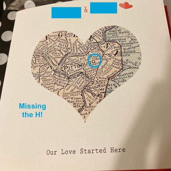 Special Location Map Card, Personalised Anniversary Card, Engagement ...