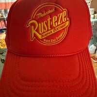RUSTEZE Custom Trucker Adjustable Cap Disney Cars Hat Red Hat Lightning ...