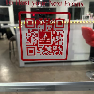 Custom QR Code and Line of Text, Custom QR Code Window Decal, Scannable ...