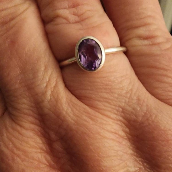 Dainty Alexandrite Ring, Color Change Alexandrite, 925 Solid Silver or ...