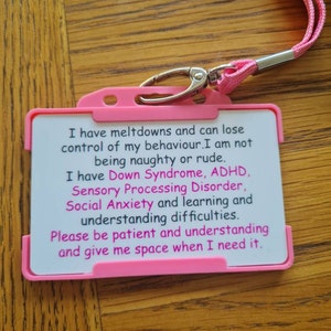 Autism Awareness ID Card and Lanyard - Etsy