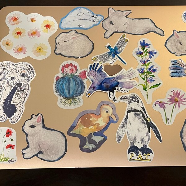 Baby Duck Sticker Handrawn Watercolor Hand Cut Bright Large 3 Inch ...