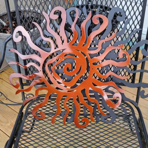 BOGO Wacky Sun Metal Wall Art Steel Outdoor Decor Copper/black - Etsy