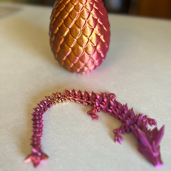 Dragon Scale Egg and Dragon-3d Printed Dragon and Egg-articulated ...