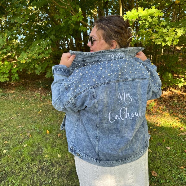 Embroidered Bride Denim Jacket, Bride Jean Jacket, Future Mrs Jacket ...