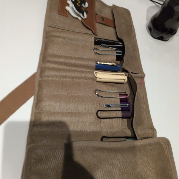 Roll up Pencil Wrap With 16 Pockets and One Zipper Pouch, Artist Roll ...