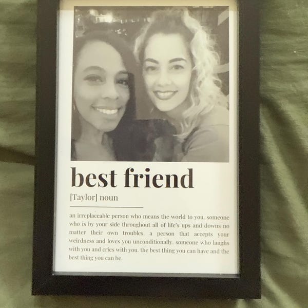 PERSONALISED BEST FRIEND Definition Print, Wall Art Print, Best Friend ...