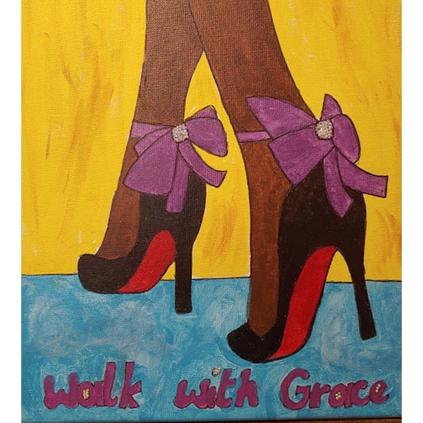 High Heels Painting Kit: Pre-drawn Canvas, Acrylic Paint - Etsy