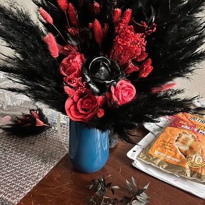 Bridal Bouquet Red Boho Wedding Bouquet Wedding Bouquet Red Dried ...