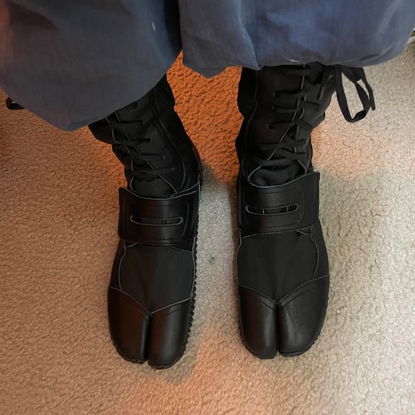 Tabi Shoes Tabi Ninja Boots Yellow Jikatabi Orange Leather Tabi Loafers ...