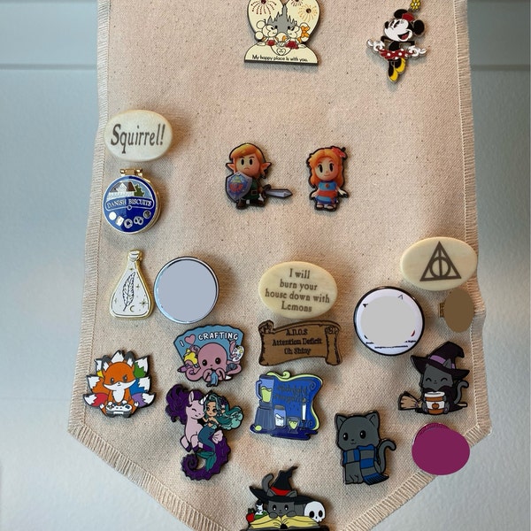 Large Blank Canvas Banner, Enamel Pin Banner, Pin Banner, Pin Pennant ...