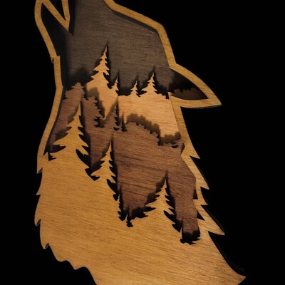 Layered Wolf SVG File, Multi Layer Svg File, Multi-layer Wolf Digital ...