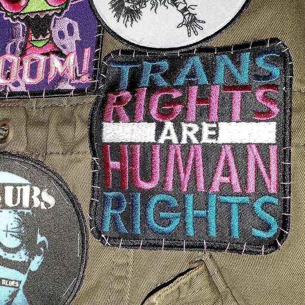 Political Sew-on Embroidered Patch- Punch Nazis, Trans Rights, F Trump ...