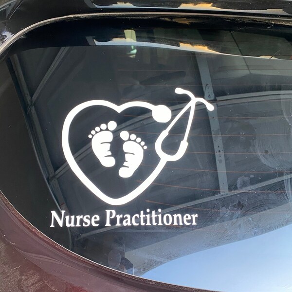 Stethoscope Heart Vinyl Decal, OB Nurse Gift Decal, Nurse Car Window ...