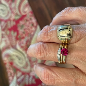 Antique .25ct Old European Cut Diamond Belcher Mount Ring in 14K Gold ...