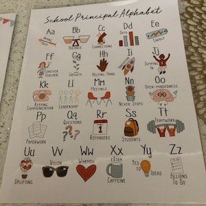School Secretary Alphabet Print Secretary Appreciation Gift - Etsy