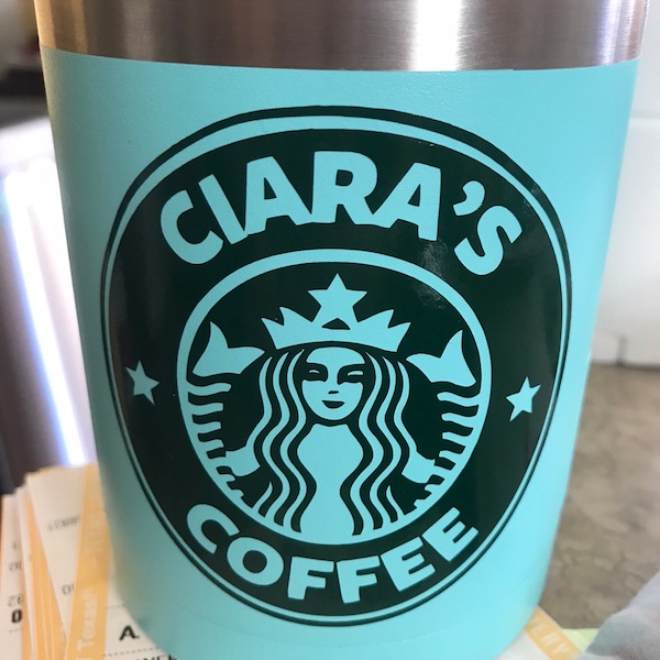 Starbucks Name Decal, Starbucks Decal, Starbucks Sticker, Custom ...