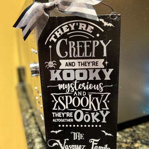 Custom Name Addams Family Sign. - Etsy