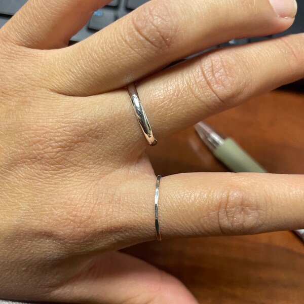 Stacking Ring Solid 925 Sterling Silver Various Textures You Choose One ...