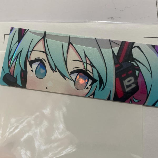 Miku Holographic Vinyl Sticker [v2] - Vocaloid Hatsune Miku Peeker ...