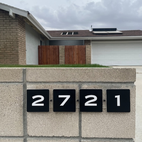 Eichler House Numbers - Horizontal - Custom! Mid-century Style Laser ...