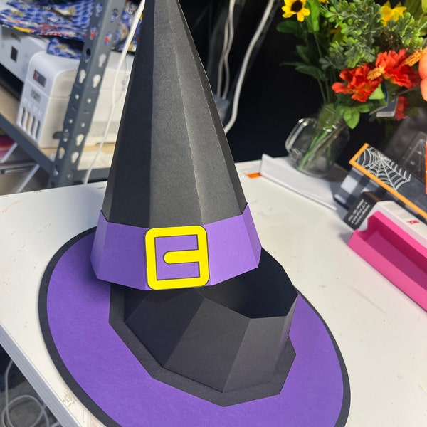 Witch Hat Gift Box SVG File for Cricut and Silhouette Halloween SVG 3D ...