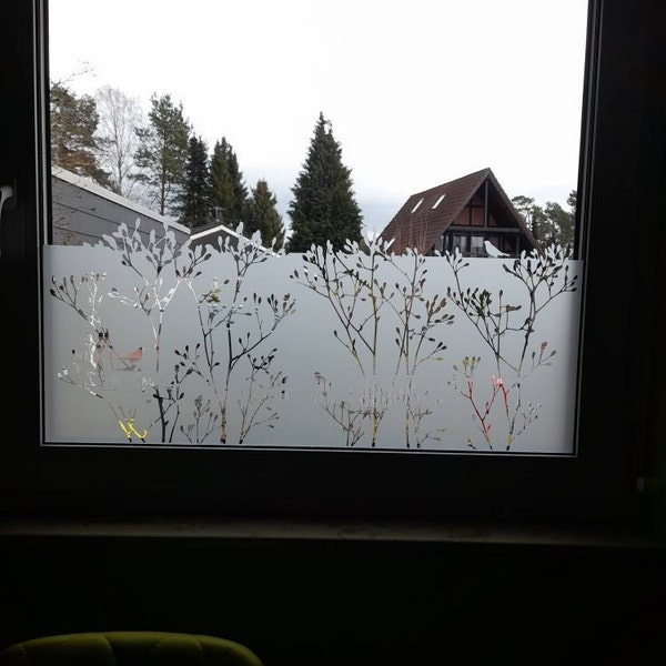 Self-adhesive Window Film With Punched-out Nature Motif grasses ...