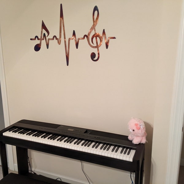 EKG Line Music Notes Treble Clef Heartbeat Sinus Rhythm Indoor Outdoor ...