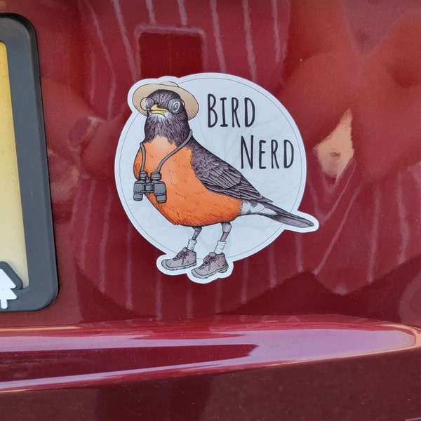 Bird Nerd Vinyl Sticker. Birding Bumper Sticker. Bird Lover Water ...