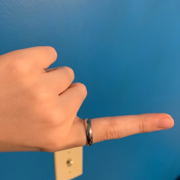 Simple Stainless Steel Ring, Basic Band, Size 7-13, Handcrafted Steel ...