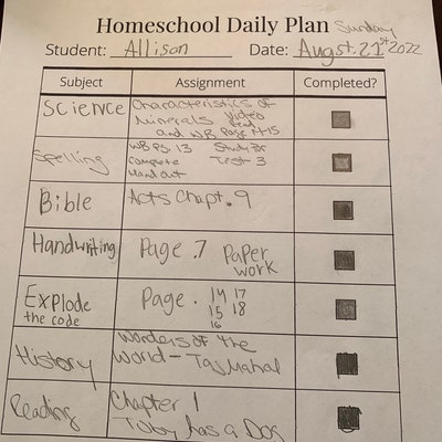 Homeschool Planner Printable Instant PDF Download 8.5x11 Daily Schedule ...