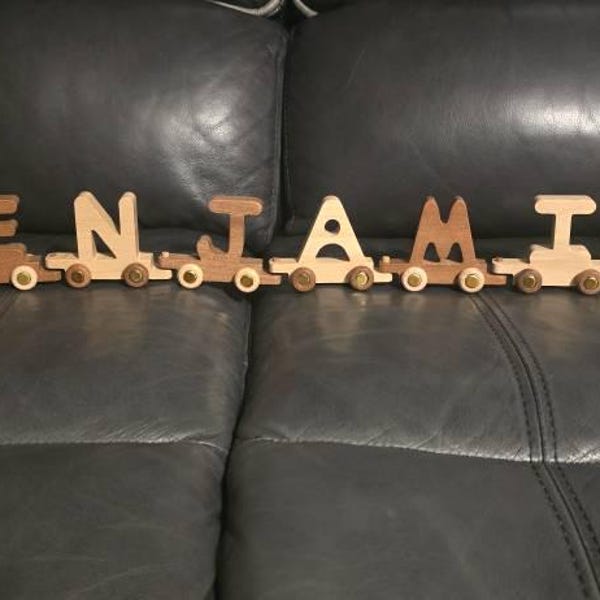 Wooden Train With Name-personalized Train-name Toy-wooden Custom Train ...