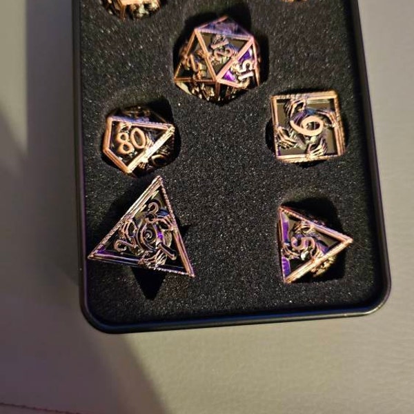Colorful Magic Crystal DND Dice Set Gift Sharp Edge D&D Dice Chameleon ...