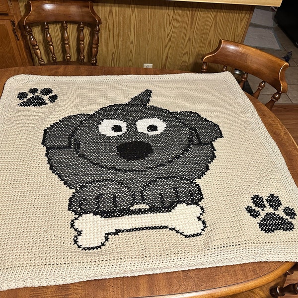 C2C Graphgan Pattern With Written Instruction, Crochet Dog Pattern, C2C ...