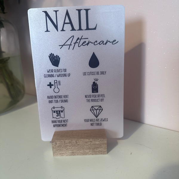 Nails Aftercare Card, Acrylic Nails Aftercare Card, Gel Nails Aftercare ...