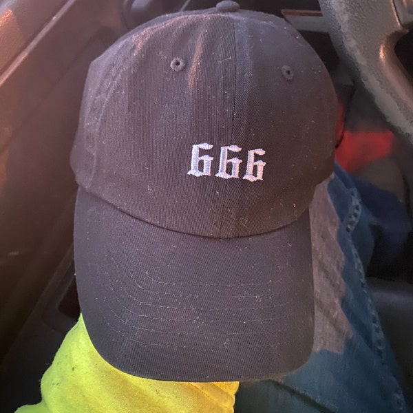Old English 666 Hat Satanic Angel Hat Custom Color Adjustable ...