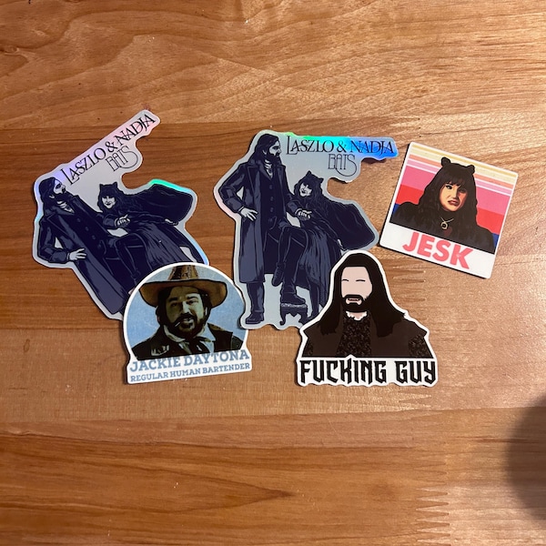 What We Do in the Shadows Vinyl Sticker: Laszlo & Nadja Bats (3x3 In ...