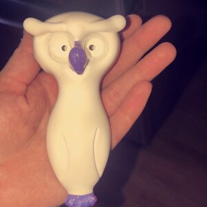 Pink Slime and White Owl Pipe Boglass Hand Blown Glass | Etsy