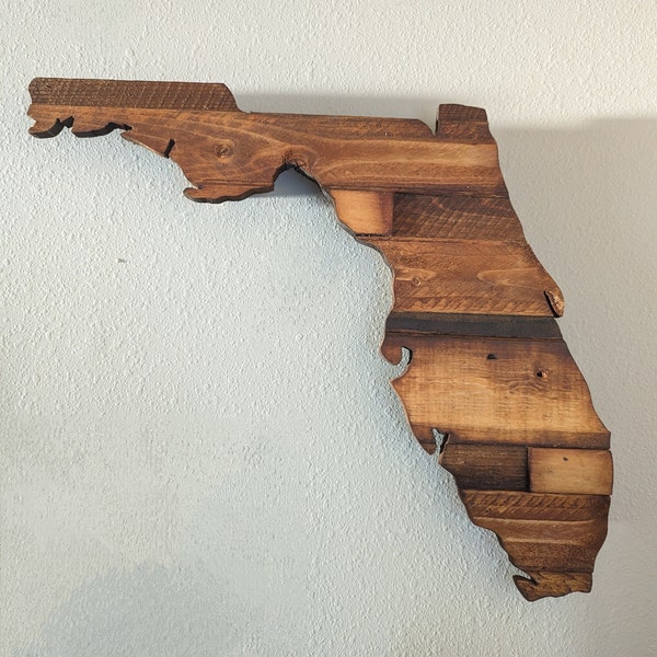 Florida Sign, Wood Florida State Sign Wall Art Decor, Large Home State ...