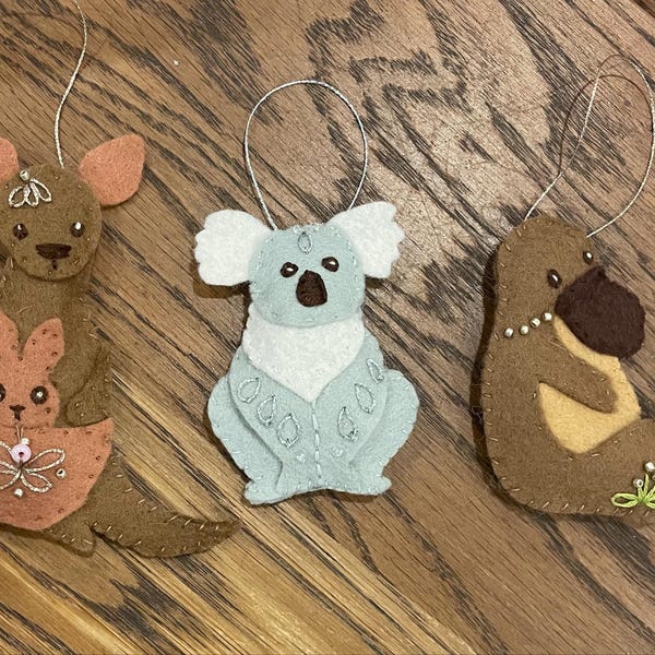 Australian Felt Animals Plush Sewing Pattern Digital Download, Kangaroo ...
