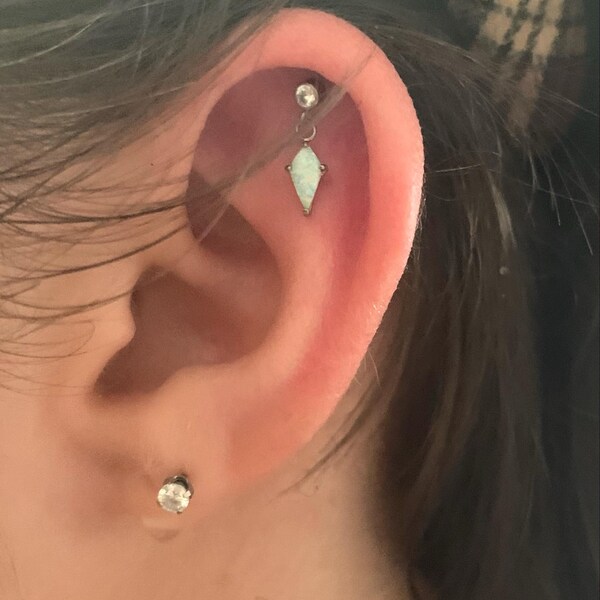 ALL Titanium - 20g 18g 16g Clicker - TINY Charm - Rook Hoop With Charm ...