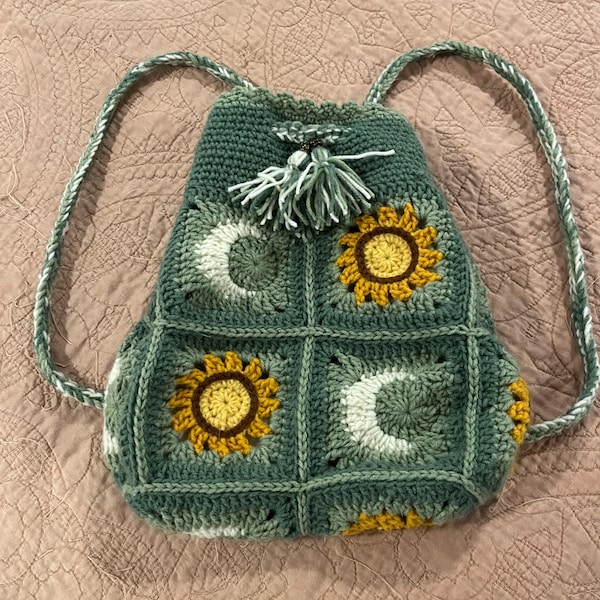Sun and Moon Crochet PDF PATTERN PACK - Includes: Drawstring Backpack ...