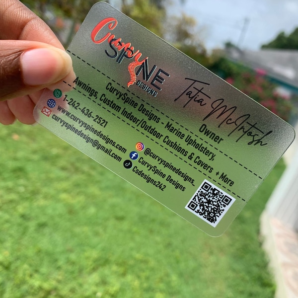 Transparent Business Card, Clear, QR Code, Pvc, Acrylic Frosty Plastic ...