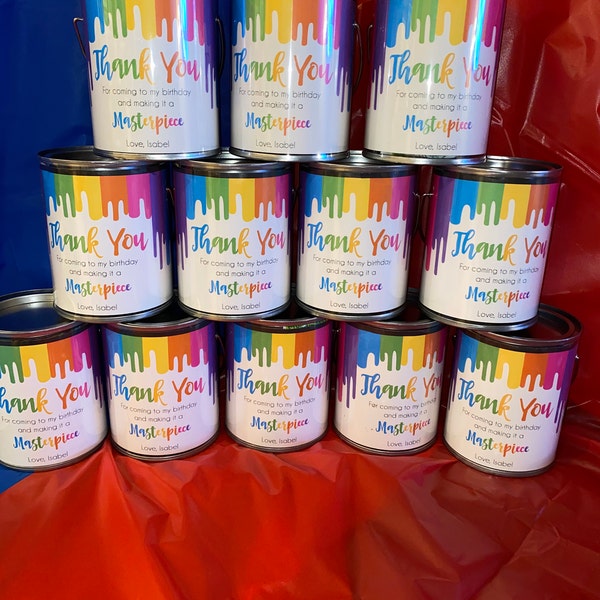 Paint Bucket Label • Art Party • PRINTED - Etsy