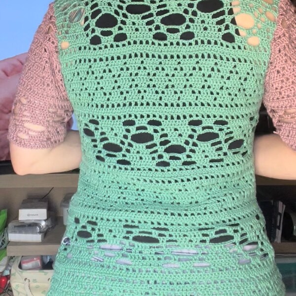 Menswear Crochet Pattern, Diamond and Leaf Tunic - Etsy
