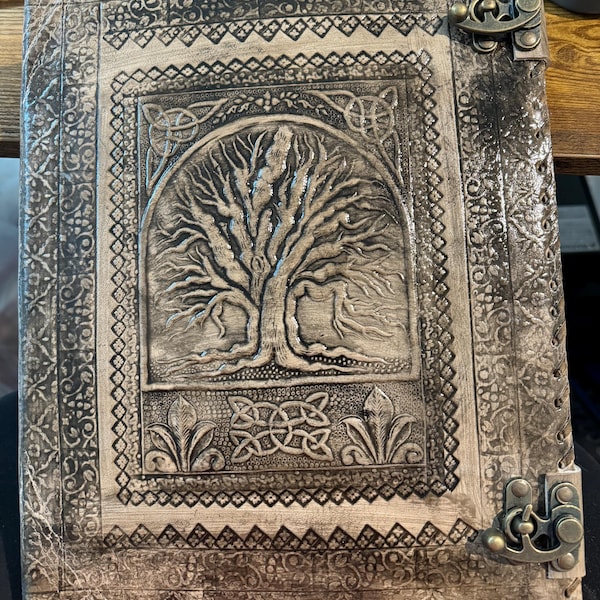 Personalized Leather Journal, Leather Bound Journal, Tree of Life ...