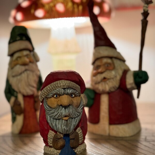 Folk Art Wood Goblin | Goblin Wood Carving | Goblincore Decor | Wooden ...